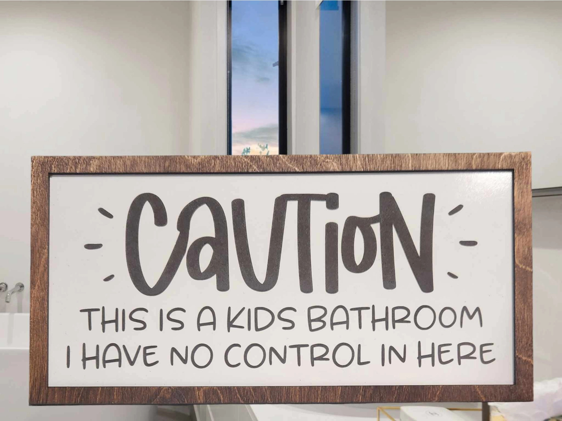 Caution-Kids Bathroom Sign :: LuLus Teahouse